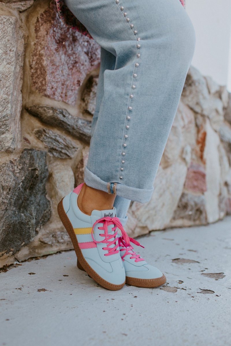 Corky's Light Blue Heads Up Sneakers – Macoma Boutique